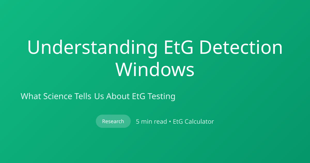 Understanding EtG Detection Windows: What Science Tells Us | EtG Calculator